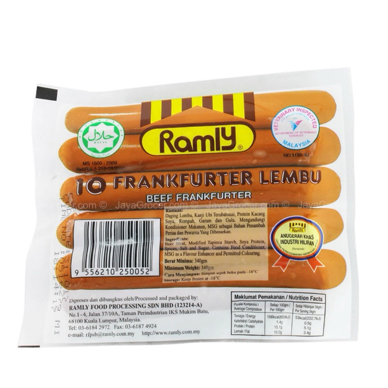 RAMLY Beef Frankfurter (340gm) | Shopee Malaysia