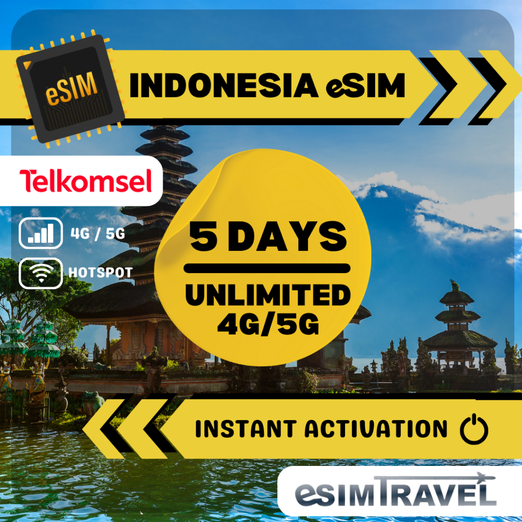 eSIM Indonesia Seluruh Negara + [Bomoh] [Bali] [Batam] etc Telkomsel Unlimited 4G/5G Travel eSIM ...