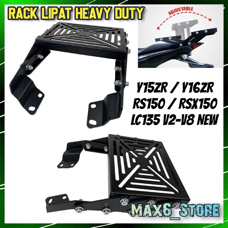 RACK LIPAT HEAVY DUTY CARBON STEEL ADJUSTABLE MONORACK TAPAK TEBAL Y15 ...