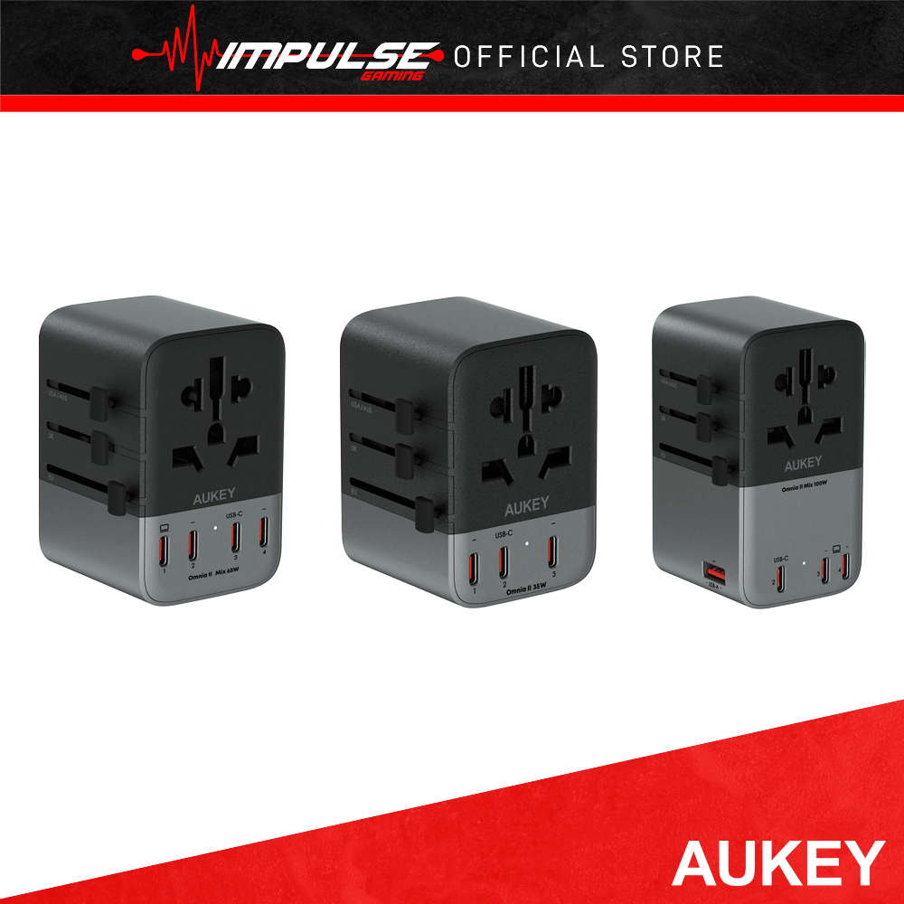 AUKEY Travel Adapter PA-TA07/8/9 & 35W/65W/100W Universal Converter ...