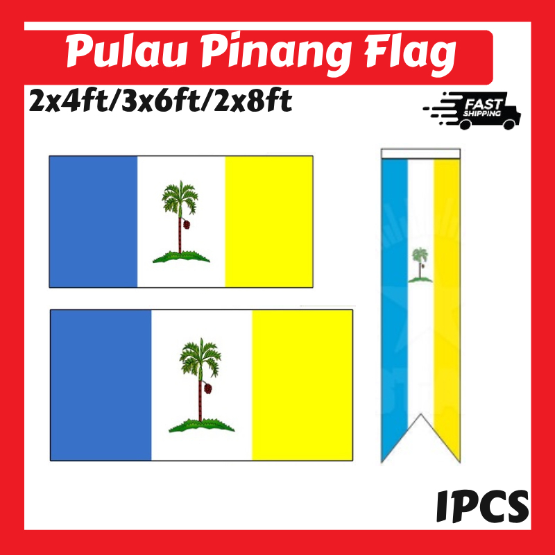 【Pulau Pinang】Nylon Polyester/TC Pulau Pinang Flag Bendera Pulau Pinang ...