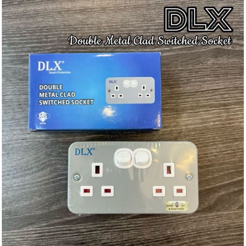 Socket Double Metal Clad Switch Socket 2 Gang SIRIM Approved DLX 13amp ...