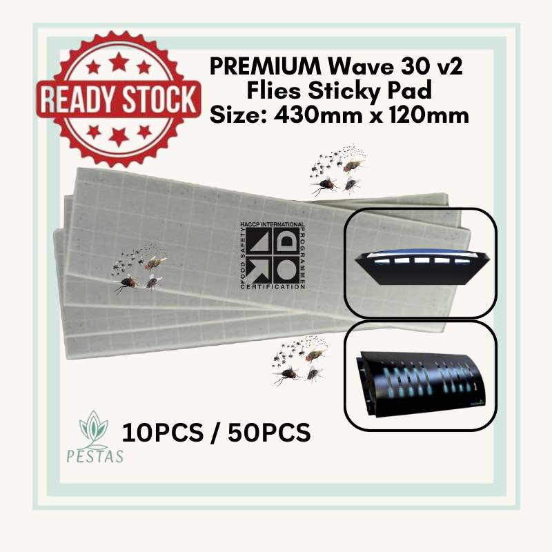 [10PCS / 50PCS] Premium Wave 30v2 Pelekat Lalat | Flies Sticky Pad ...