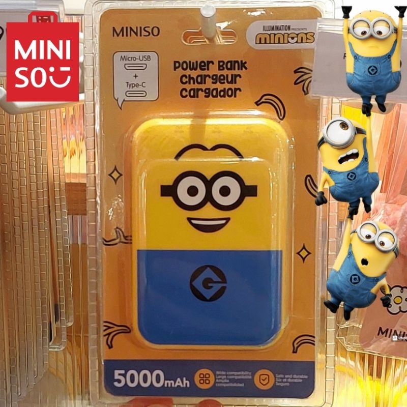 💯🇲🇾 𝙈𝙄𝙉𝙄𝙎𝙊 𝙓 𝙈𝙄𝙉𝙄𝙊𝙉𝙎 POWERBANK CHARGER 5,000MAH YELLOW | Shopee Malaysia
