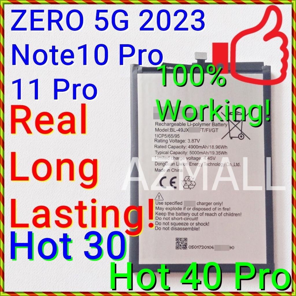 NEW ORI Long Lasting Stable Battery BL-49JX Infinix Zero 5G 2023 /Note ...