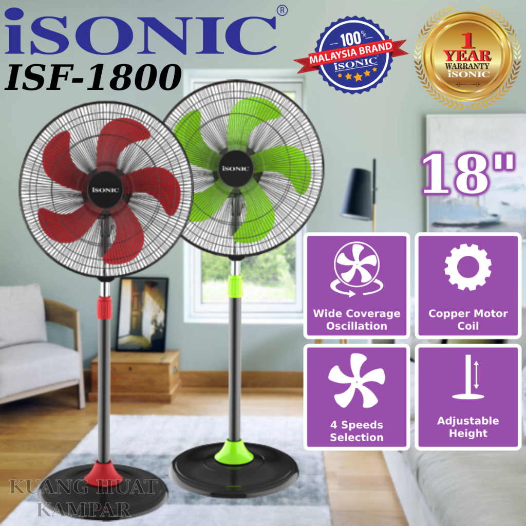 ISONIC 18" / 18 INCH INDUSTRIAL STAND FAN ISF-1800 / ISF1800 | Shopee ...