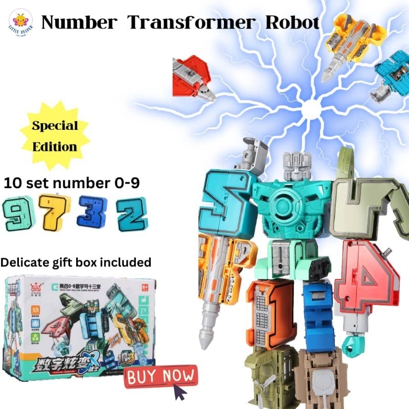 Numbers transforming robot Digital(0-9)deformation robot Assemble ...