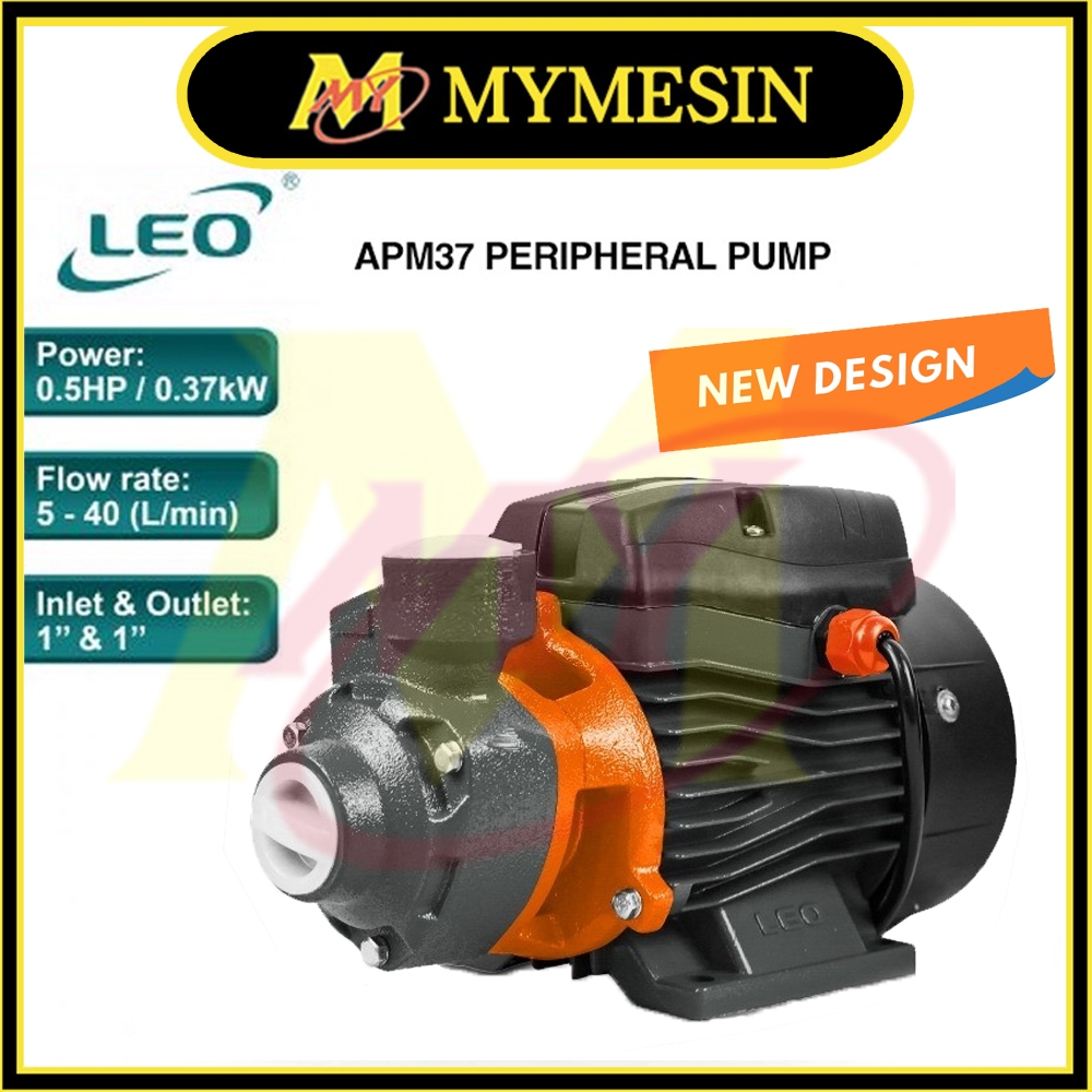 MY LEO APM37 Self Priming Peripheral Water Pump Pam Air Baja Fertigasi 0.37kW / 0.5HP 220V ...
