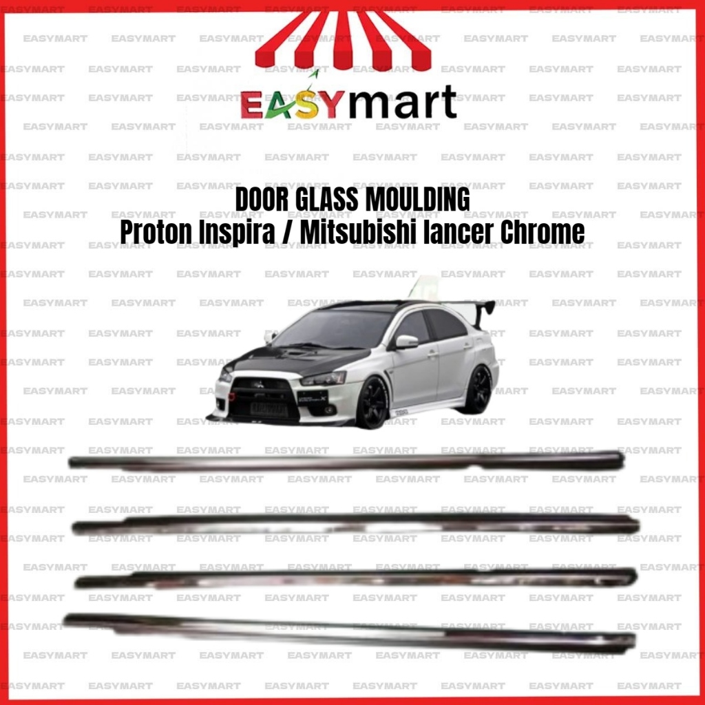 Proton Inspira / Mitsubishi lancer Chrome/Black Door Moulding Lining ...