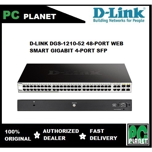 D-LINK DGS-1210-52 52-Port Gigabit PoE Switch (48 Port Smart Managed ...