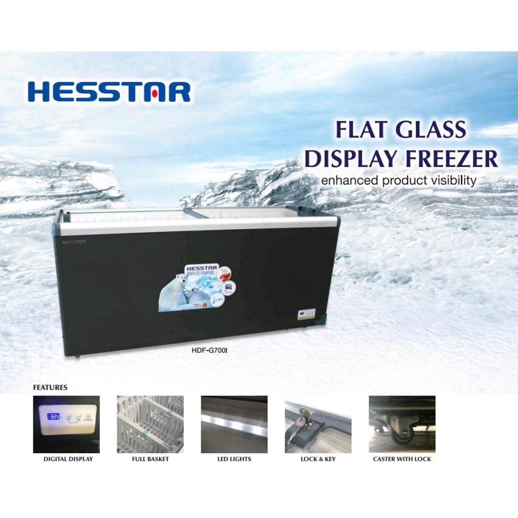 Hesstar HDF-G700I 2 Door Top Glass Display Freezer (700L) Peti Beku ...