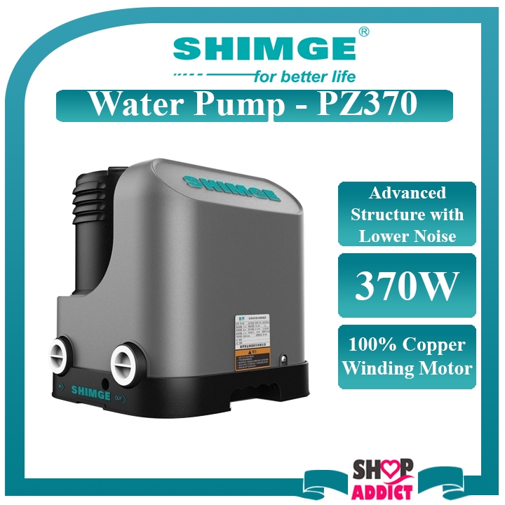 SHIMGE 370W PZ370 Fully Automatic Self-Priming Water Booster Pump for Cold & Hot Water Energy ...