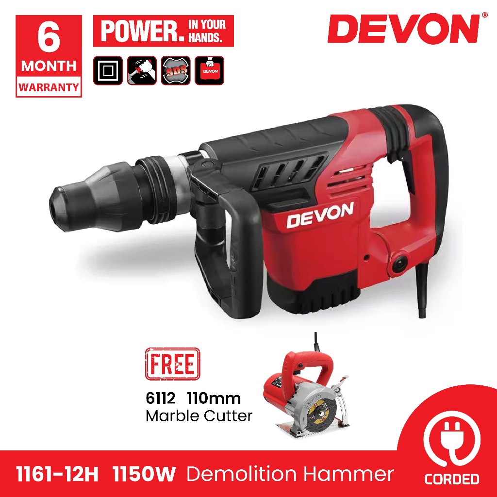 DEVON 1161-12H 1150W Demolition Hammer 5KG | Shopee Malaysia