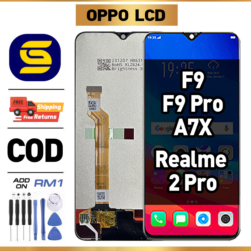 LCD OPPO F9/ F9 Pro/ A7x/ REALME 2 Pro Compatible For Glass Original Touch Screen Digitizer ...
