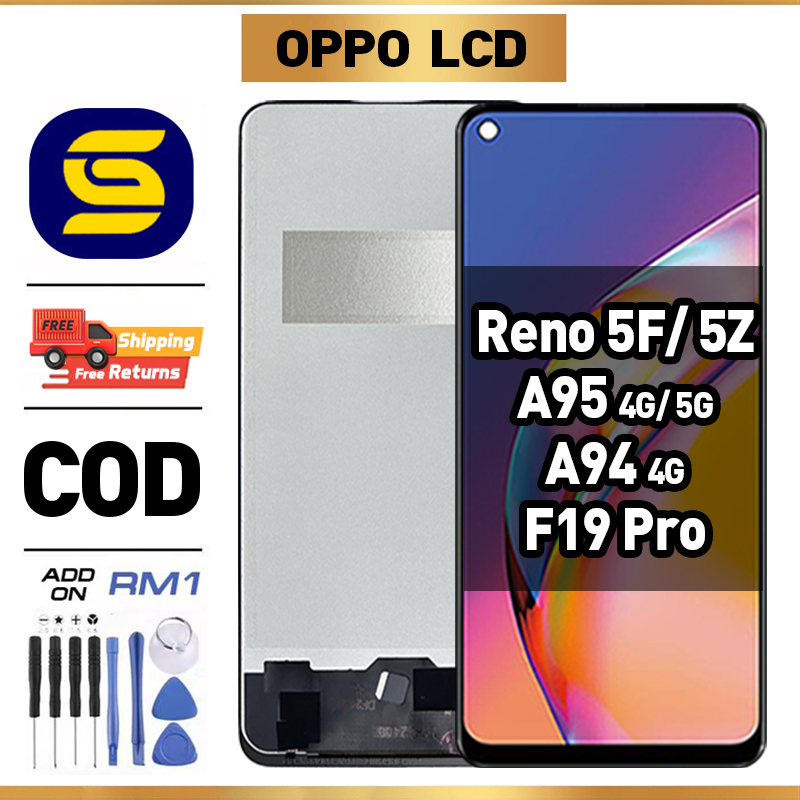 LCD OPPO reno 5F/ 5Z/ A95 4G 5G/ A94 4G/ F19 Pro Compatible For Glass Original Touch Screen ...
