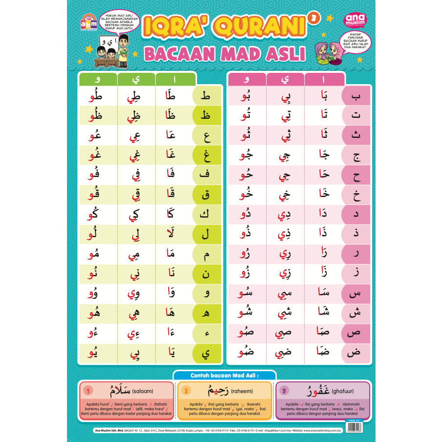 POSTER IQRA' QURANI 3 - BACAAN MAD ASLI ~ POSTER ANA MUSLIM | Shopee ...