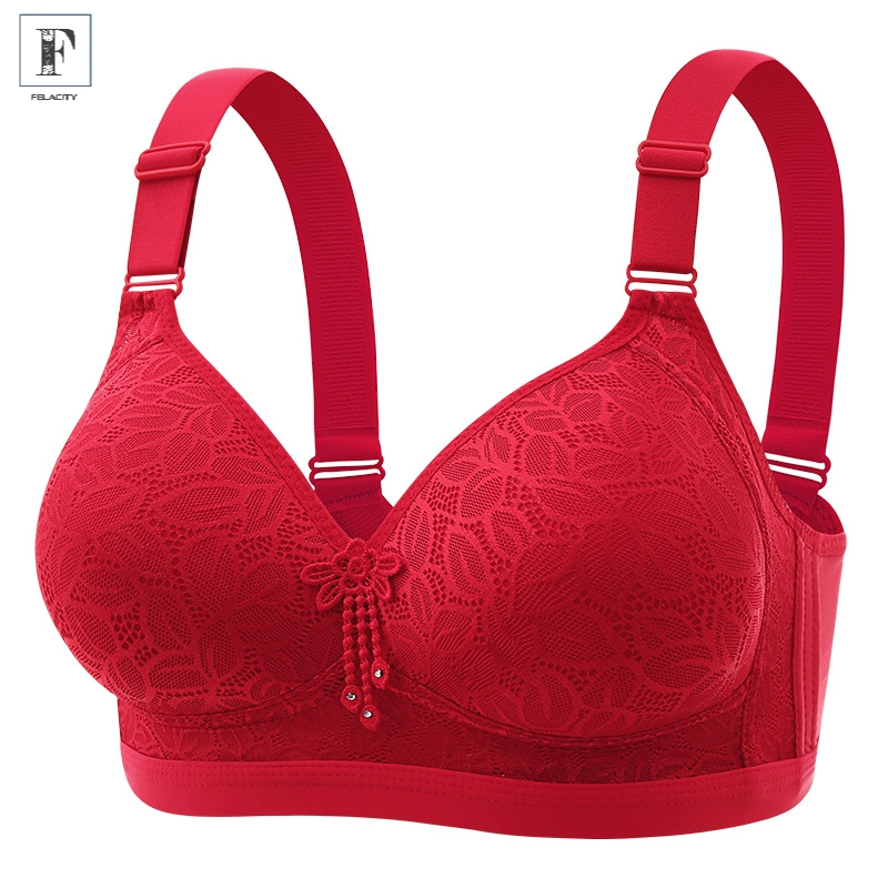 Bra Women Plus Size Full Cup Wireless Lace BC Cup 36-46 Baju Dalam ...