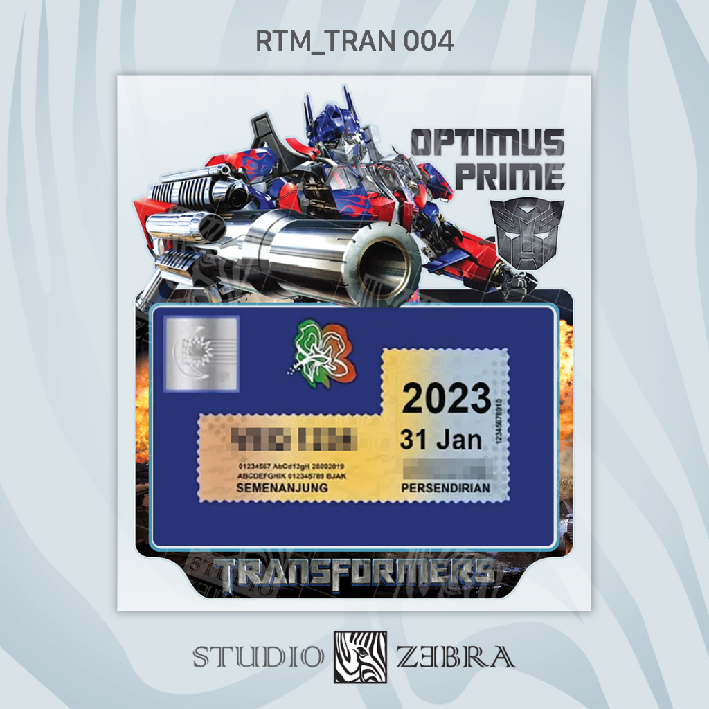 OLD VERSION !! 旧款 Ready Stock RoadTax Car Sticker Movie Transformers ...