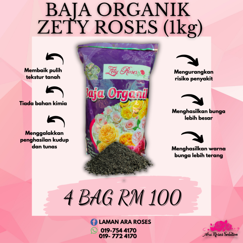 {4X BUNDLE DEAL} Baja Organik Zety Roses Untuk Suburkan BUNGA / BUAH ...