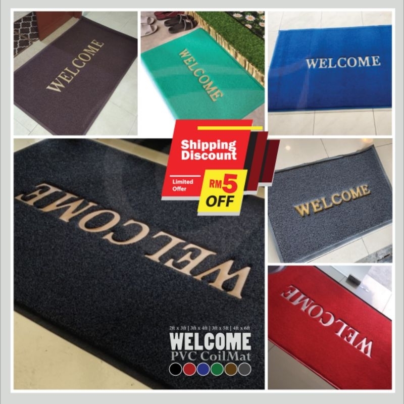 (Good Quality) WELCOME Mat Alas Kaki Lap Lapik Karpet Pintu Door Masuk ...