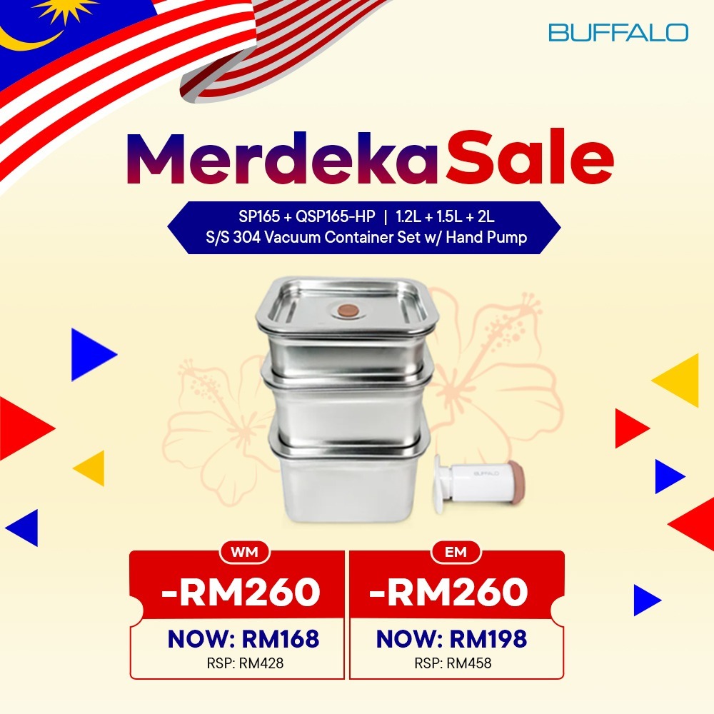[Official Store] Merdeka Sales - Buffalo SUS 304 Vacuum Container Set W ...