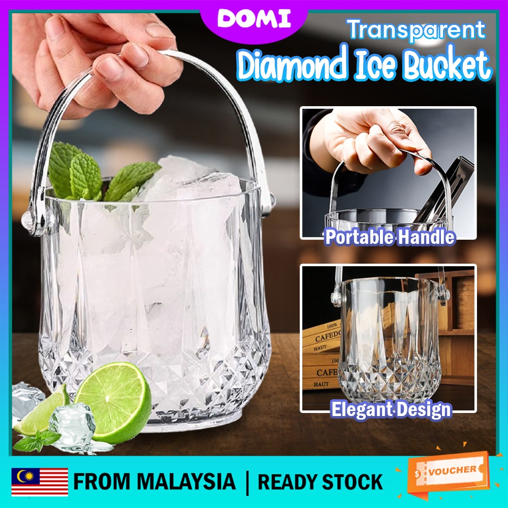 DOMI Crystal Acrylic Ice Bucket Bar Ktv Ice Storage Table Top Serve ...