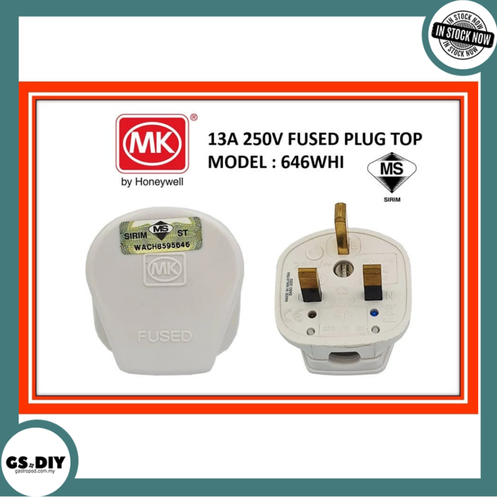 MK 3PIN PLUG TOP 13A(SIRIM)💌UMS SIRIM MK646 MK654 13A Plug Top 3PIN ...