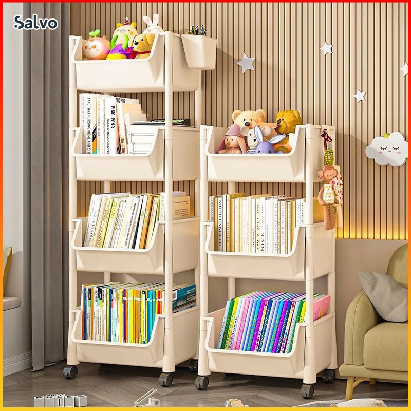 【Ready Stock】Book Storage Rack With Wheels Bookshelf Kitchen Rack ...