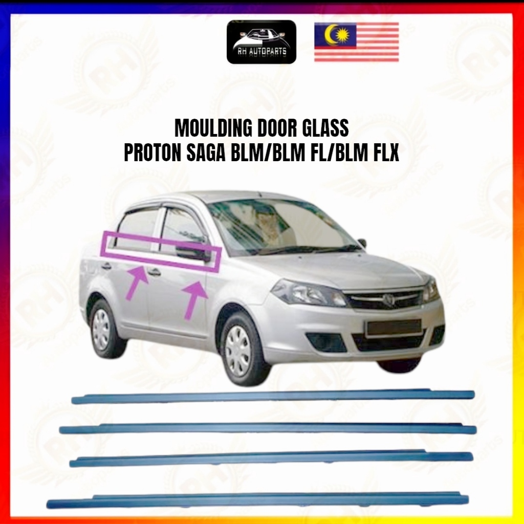 ORIGINAL PROTON SAGA BLM FL FLX MOULDING DOOR GLASS RUBBER OUTER GLASS ...