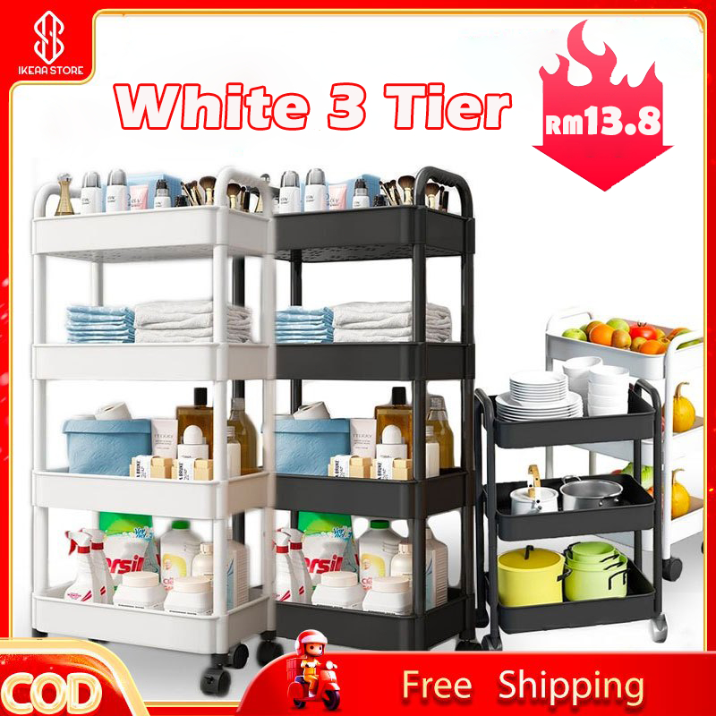 IKEA 3 Tier Multifunction Storage Trolley Rack Office Shelves Home ...