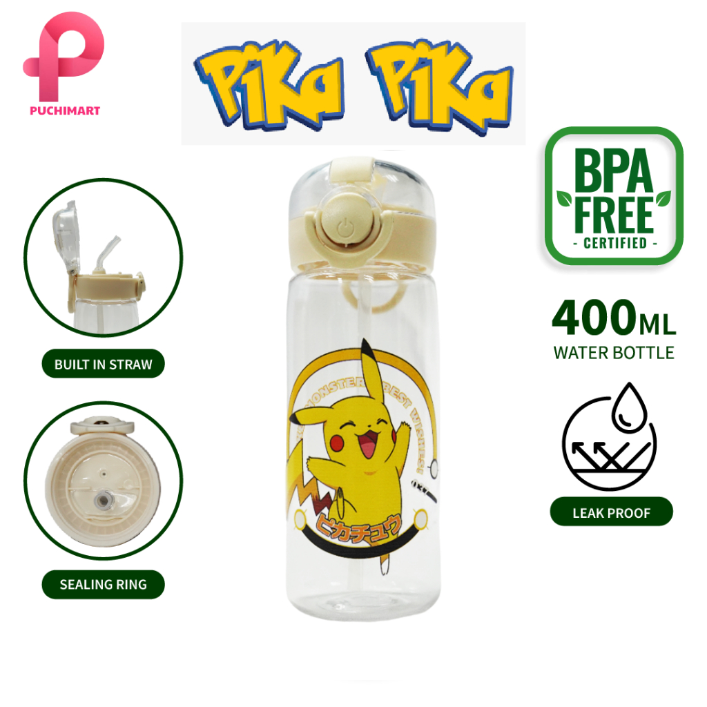 PIKACHU BOTTLE 400ml BPA FREE LEAK PROOF HIGH QUALITY SANRIO CHILD ...