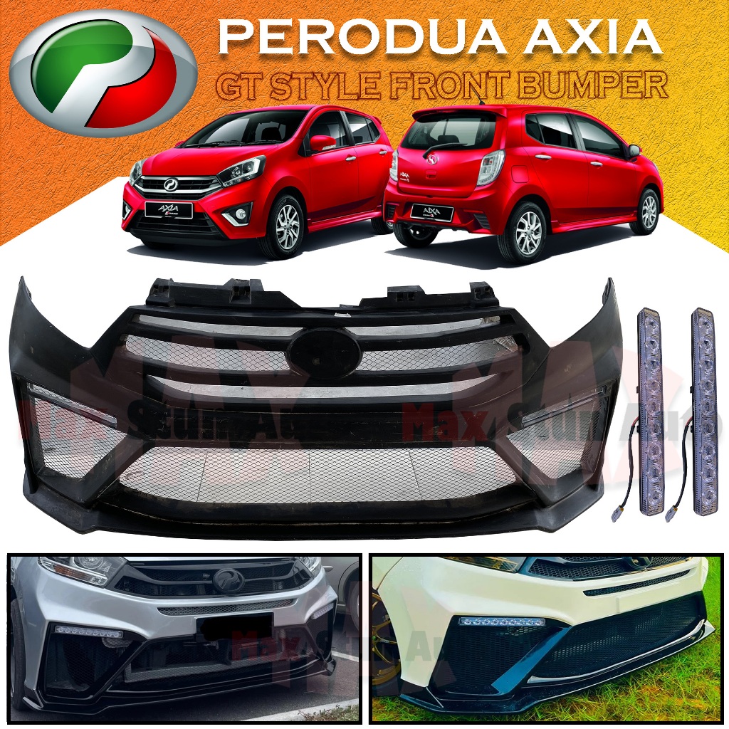 PERODUA AXIA 2017-2021 GT STYLE FRONT BUMPER WITH DAYLIGHT LED (GT ...