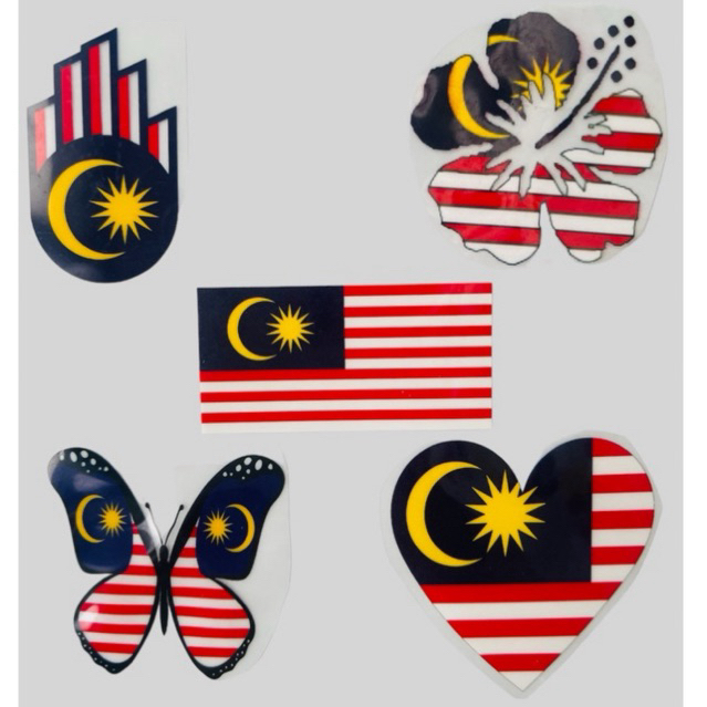 READY STOCK STICKER LAMBANG MALAYSIA BUNGA RAYA/RAMA2/LOVE/MADANI ...