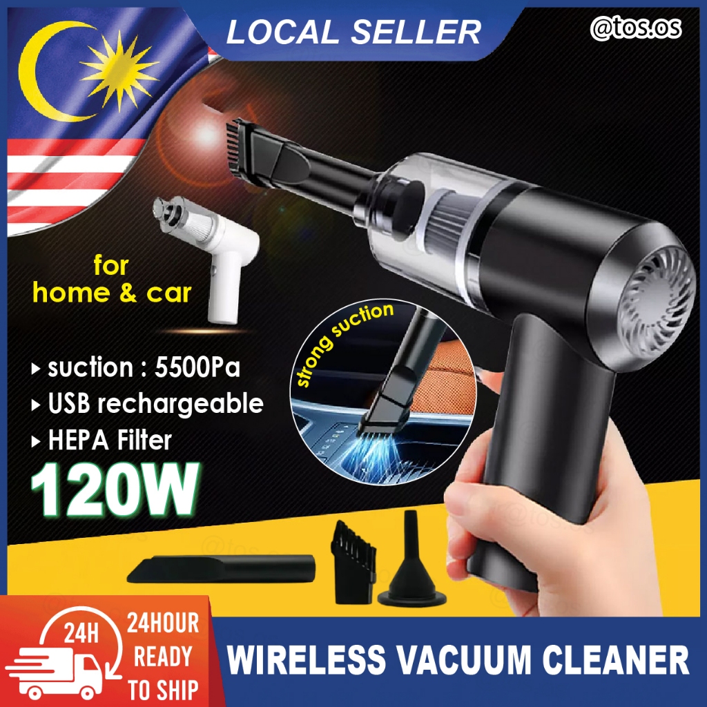 120W Wireless Rechargeable Mini Handheld Vacuum Cleaner with Blower ...