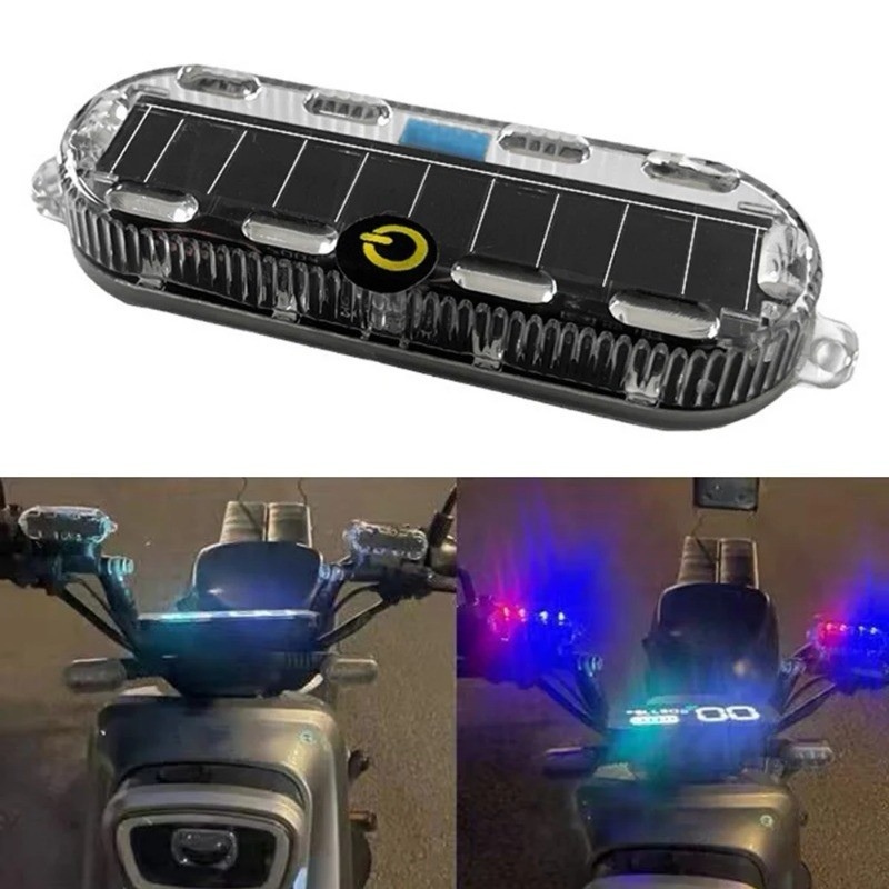 Solar Power Warning Light for Car Motorcycles LED Flashlight Indicator ...