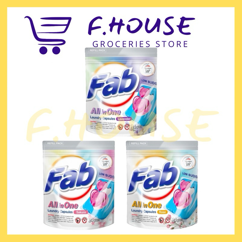 Fab All in One LOW SUDS Laundry Capsules Refill (24pcs) | Shopee Malaysia