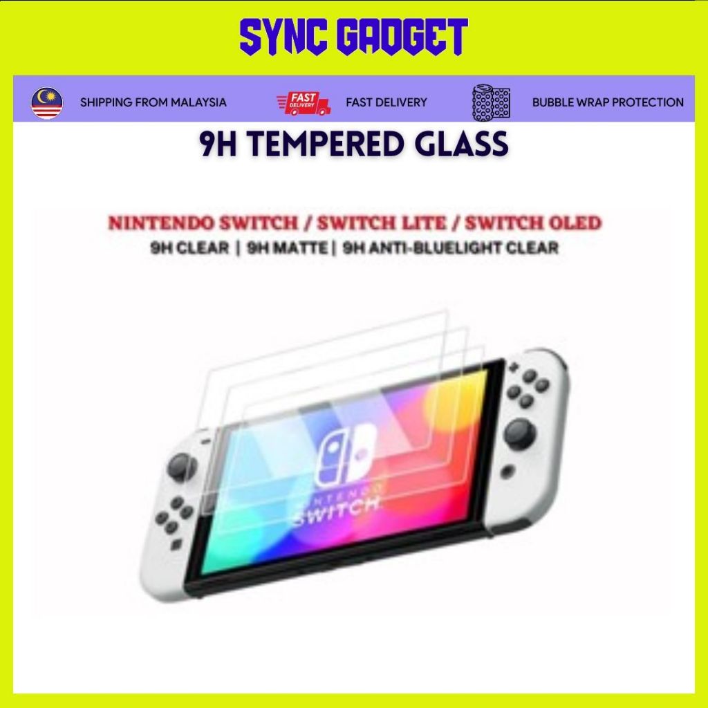 Nintendo Switch / Switch Lite / Switch OLED 9H Tempered Glass - CLEAR | MATTE | BLUERAY MATTE ...