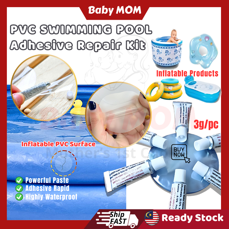 (1Set) Swimming Pool Repair Kit Adhesive Glue For Inflatable PVC Kids ...