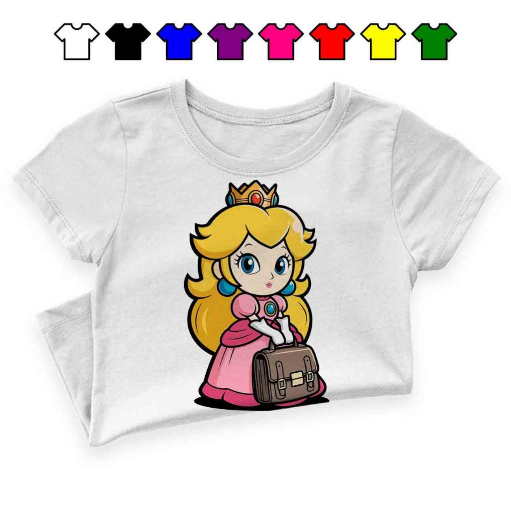Princess Peach Super Mario Student School Baju Budak Lelaki Girl T ...