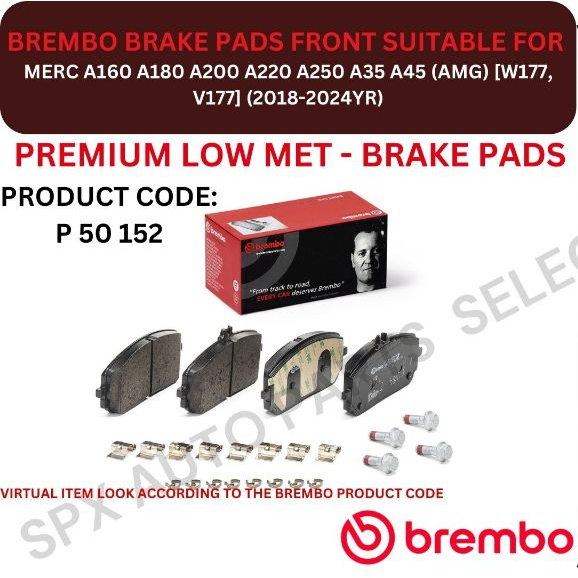 BREMBO GENUINE DISC BRAKE PAD (FRONT) FOR MERC A160 A180 A200 A220 A250 ...