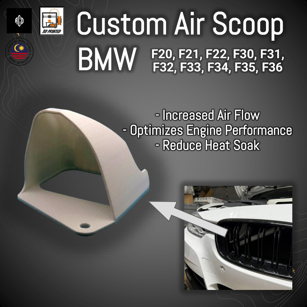 CUSTOM AIR SCOOP BMW F20, F21, F22, F30, F31, F32, F33, F34, F35, F36 ...