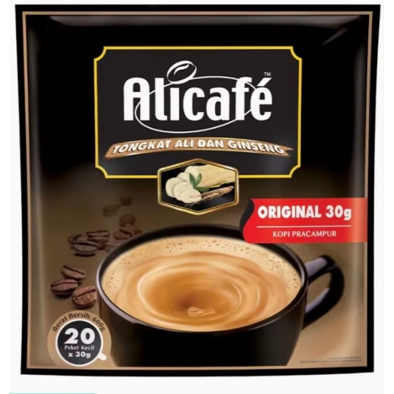 ALI CAFE TONGKAT ALI DAN GINSENG KOPI PRACAMPUR 600g (20s x 30g ...