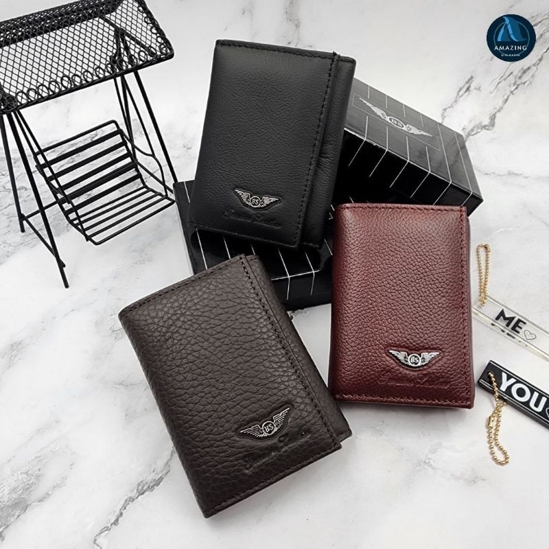 BS Genuine Leather Mini Wallet Men Wallet Dompet Kulit Lembu Lelaki ...
