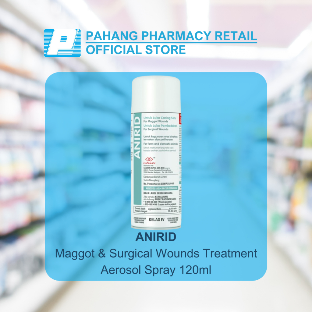 ANIRID Maggot & Surgical Wounds Treatment Aerosol Spray 120ml | Shopee ...