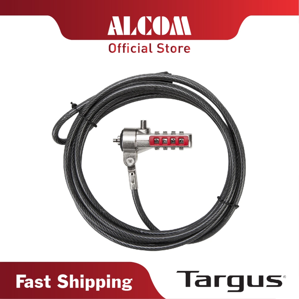 TARGUS PA410BX Defcon Laptop Cable Lock with Galvanized Steel, Cut ...