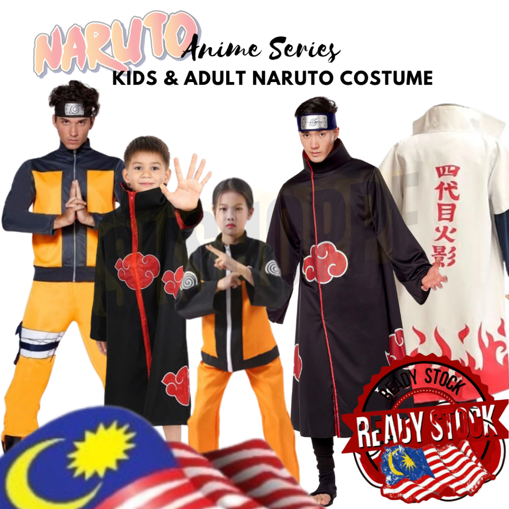 Halloween costume kids & Adult Naruto Hokage Akatsuki Cosplay Cloak ...