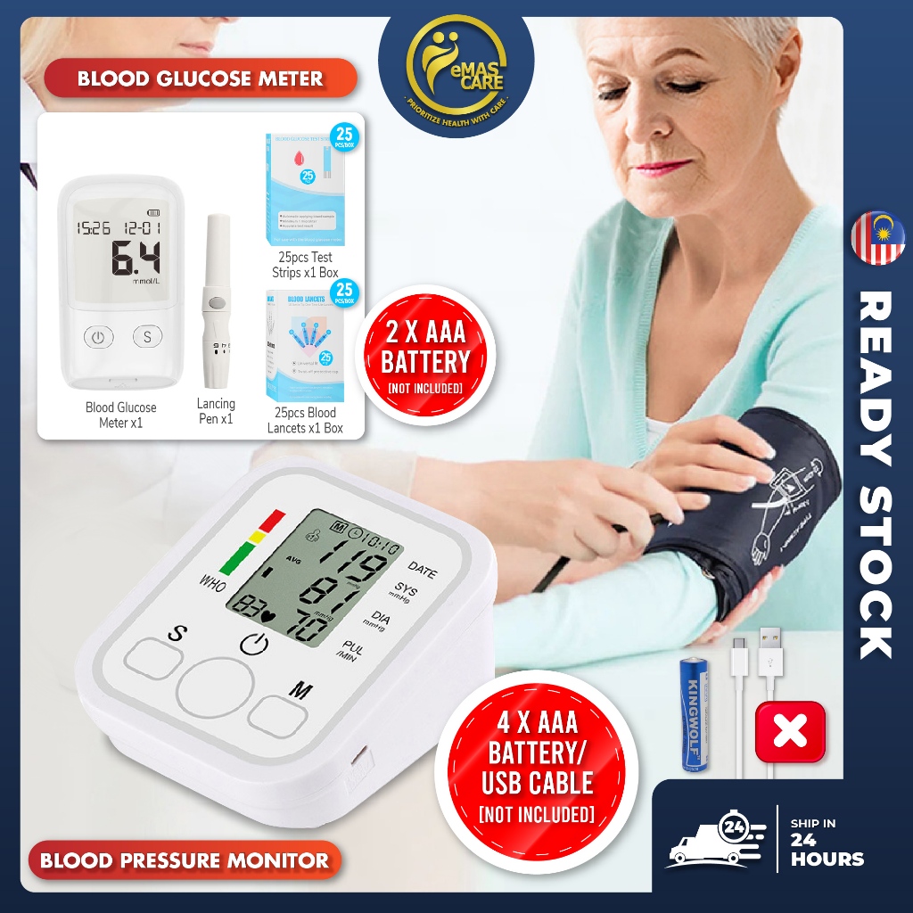 Blood Pressure Monitor Heart Beat Monitor BP Cuff Arm Blood Pressure ...