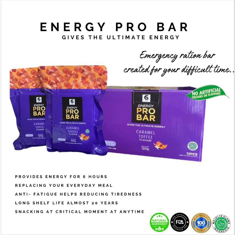 ENERGY PRO BAR FOR EMERGENCY, OUTDOOR CARAMEL TOFFEE FLAVOUR 1.5KG ...