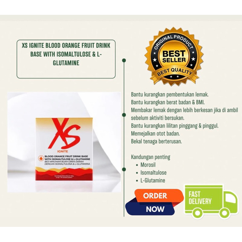 (💯ORIGINAL) XS Ignite Blood Orange Fruit Drink Base With Isomaltulose ...