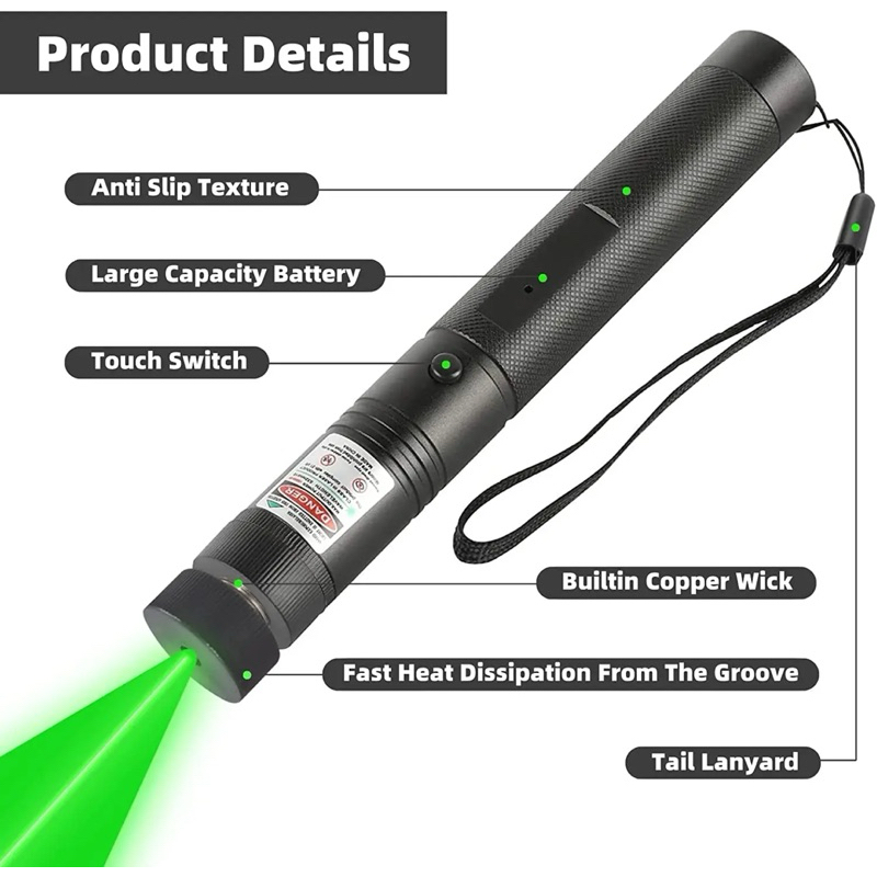 Green Laser Sight Lasers Pointer Powerful Device Flashlight 充电激光灯 ...